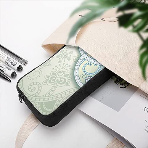 Abstract Blue Floral Pencil Case Pencil Pouch Coin Pouch Cosmetic Bag Office Stationery Organizer