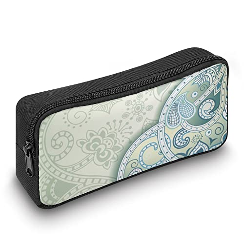 Abstract Blue Floral Pencil Case Pencil Pouch Coin Pouch Cosmetic Bag Office Stationery Organizer