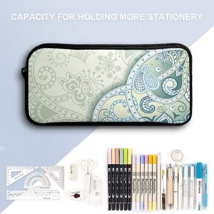 Abstract Blue Floral Pencil Case Pencil Pouch Coin Pouch Cosmetic Bag Office Stationery Organizer