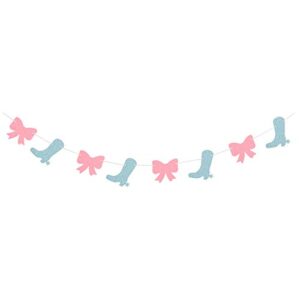 boots or bows banner for gender reveal party sign paper garland dessert bar bunting – 1 strand