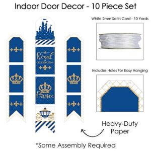 Big Dot of Happiness Royal Prince Charming - Hanging Vertical Paper Door Banners - Baby Shower or Birthday Party Wall Decoration Kit - Indoor Door Decor