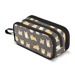 j joysay corgi cute dogs pencil case large big capacity pencil bag for girls boys pen bag journaling supplies for adults office women