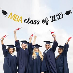 Gold Glitter MBA Class of 2023 Banner - High School/College Graduate Congratulations Hanging Decorating-Congrats Grad Graduation Party Decorations Supplies