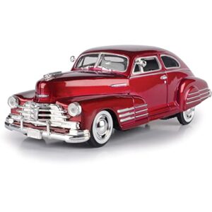 1948 chevy aerosedan fleetline, red – motormax premium american 73266 – 1/24 scale diecast model car