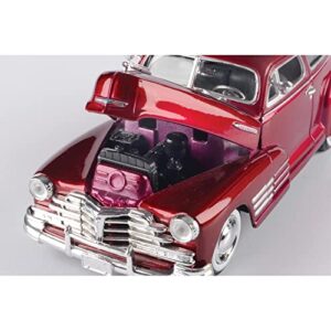 1948 Chevy Aerosedan Fleetline, Red - Motormax Premium American 73266 - 1/24 Scale Diecast Model Car