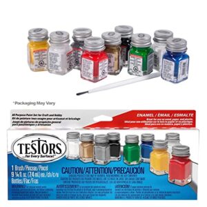 Testors Model Paint Enamel 10pc Paint Set, Pixiss Model Paint Storage Case for Testors Paints (Holds 30 Bottles)