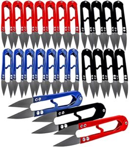 motbach 20 pieces 4.1 inch sewing scissors, multi-color yarn trimming clippers, mini u-shaped scissors, cross stitch spring scissors cutters for fabric, art project, diy supplies(random colors)