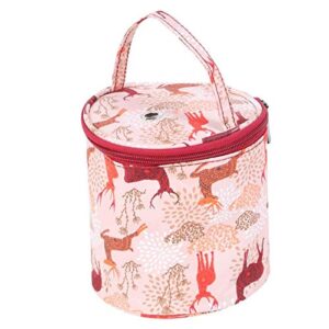 knitting storage bag, knitting organizer bag yarn bag with large craft supplies bag for storing knitting crochet needles accessories(small barrel)