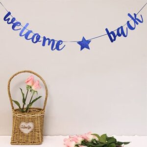 YaFeiDa Blue Welcome Back Banner,Welcome Back To School Sign Welcome Home Sign,Housewarming,Military,Family Party Decorations,SKA-NB025