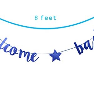 YaFeiDa Blue Welcome Back Banner,Welcome Back To School Sign Welcome Home Sign,Housewarming,Military,Family Party Decorations,SKA-NB025