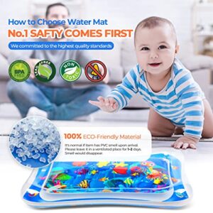 Hitituto Inflatable Tummy Time Mat Premium Baby Water Mat for Infants Toddlers is Neutral Funny Play Activity Center for Stimulation Growth Sensory Development as Baby Girl Boy Toy 3 to 24 Months