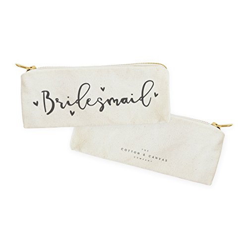 The Cotton & Canvas Co. Bridesmaid Wedding Cosmetic Pouch, Pencil Case, Bridal Party Gift and Travel Make Up Pouch