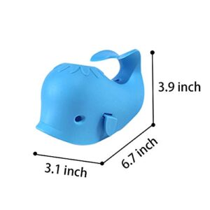 Faucet Cover Bathtub Baby Tub - Bath Spout Cover Baby Bathtub, Faucet Cover Baby Bathtub Silicone Whale for Kids, Toddlers, Blue (ALIBEBE)