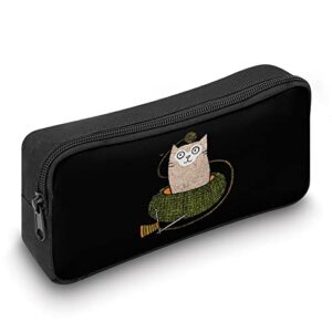 Cat Knitting Pencil Case Pencil Pouch Coin Pouch Cosmetic Bag Office Stationery Organizer