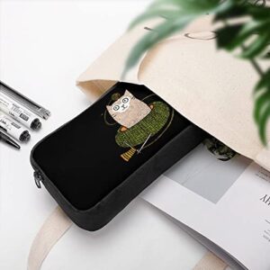 Cat Knitting Pencil Case Pencil Pouch Coin Pouch Cosmetic Bag Office Stationery Organizer