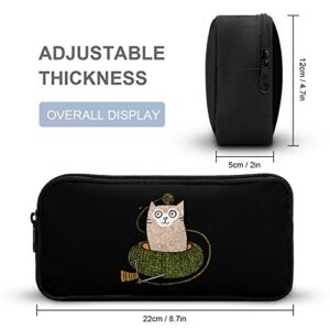 Cat Knitting Pencil Case Pencil Pouch Coin Pouch Cosmetic Bag Office Stationery Organizer