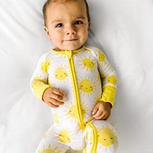 Little Sleepies Baby Pajama Unisex, Bamboo Viscose Zippy PJs, Sunshine, 3-6M