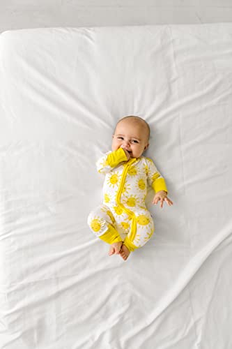 Little Sleepies Baby Pajama Unisex, Bamboo Viscose Zippy PJs, Sunshine, 3-6M