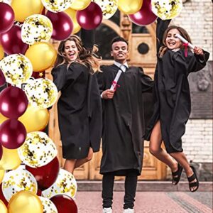 Graduation Party Decorations Maroon Gold 2023/Burgundy Gold Fall Birthday Party Decorations for Women Fall Balloons/Fall Party Decorations/Fall in love Bridal Shower Decorations