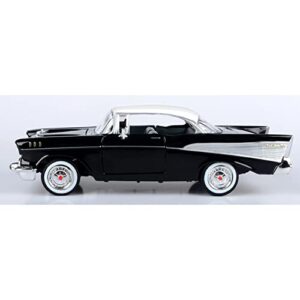 1957 Chevy Bel Air, Black - Motormax Premium American 73228 - 1/24 Scale Diecast Model Car