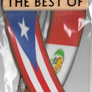 PUERTO RICO AND PERU PERURICAN BORICUA PERUVIAN CARIBBEAN SOUTH AMERICAN REARVIEW MIRROR MINI BANNER HANGING FLAGS FOR THE CAR UNITY FLAGZ™