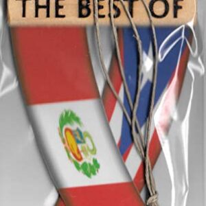 PUERTO RICO AND PERU PERURICAN BORICUA PERUVIAN CARIBBEAN SOUTH AMERICAN REARVIEW MIRROR MINI BANNER HANGING FLAGS FOR THE CAR UNITY FLAGZ™