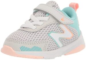 new balance kid’s dynasoft 545 v1 hook and loop running shoe, summer fog/surf/peach glaze, 3 infant