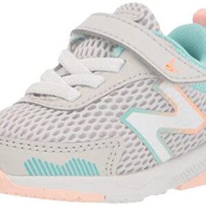 New Balance Kid's Dynasoft 545 V1 Hook and Loop Running Shoe, Summer Fog/Surf/Peach Glaze, 3 Infant