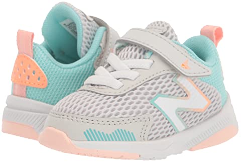 New Balance Kid's Dynasoft 545 V1 Hook and Loop Running Shoe, Summer Fog/Surf/Peach Glaze, 3 Infant