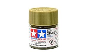 tamiya 81760 acrylic mini xf60 dark yellow 1/3 oz