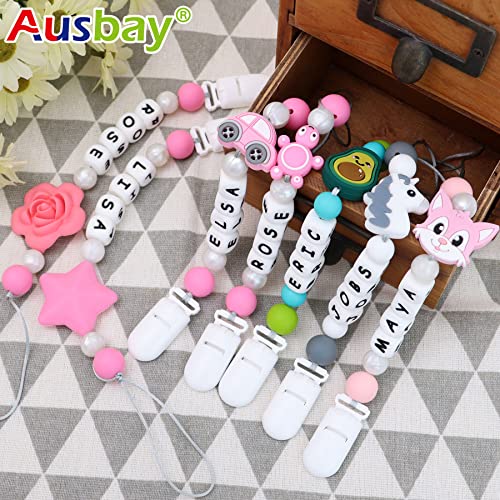 Personalized Animal Head Pacifier Clip (Car Grey)