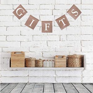 Gifts Hessian Bunting Banner Rustic Wedding Baby Shower Engagement Bridal Shower Decor