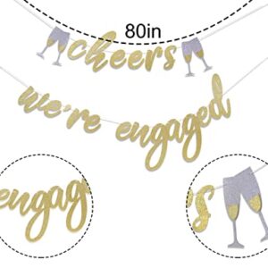 YESSWL We're Engaged Banner - Engagement Party Decorations Sign,wedding Engagement Banners, Engaged Party Decoration, Bride to Be Engagement Banner Decor