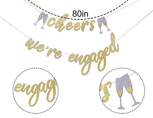 YESSWL We're Engaged Banner - Engagement Party Decorations Sign,wedding Engagement Banners, Engaged Party Decoration, Bride to Be Engagement Banner Decor