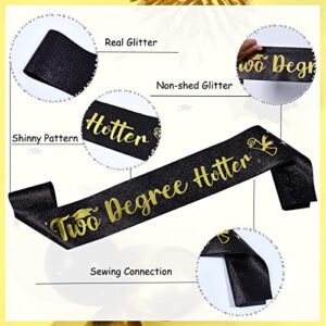 Funmemoir Graduation Party Decorations 2023 Black and Gold - Two Degree Hotter Sash, Congrats Grad Class of 2023 Sash for Senior High School College Graduation Party Supplies Party Gifts