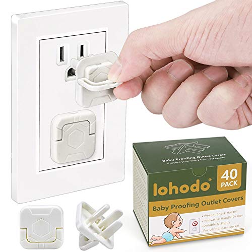 Outlet Covers Baby Proofing Socket Protectors Child Safety Plug Caps Difficult for Toddler to Remove Electric Shock Guard for US 3-Prong White 40 Pack