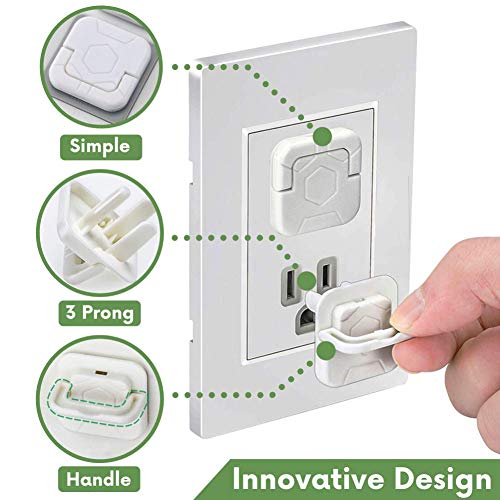 Outlet Covers Baby Proofing Socket Protectors Child Safety Plug Caps Difficult for Toddler to Remove Electric Shock Guard for US 3-Prong White 40 Pack