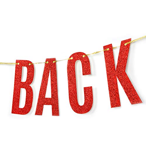 Red Glitter Welcome Back Banner Home Party Suppiles / Moving Away / Classroom Decor / Retirement Party Decorations