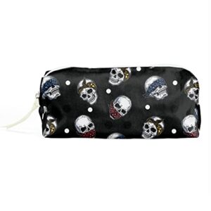 pencil pouch pencil case pencil bag pen case pouch box organizer for teen girls boys school students men women waterproof zipper pouch for office supplies makeup, halloween skull décor party favors