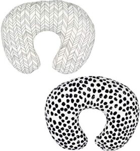 2 pack (arrow & speckles) nursing pillow cover slipcover for breastfeeding pillows, soft and comfortable safely fits on standard infant nursing pillows (arrow & speckles) (arrow & speckles)