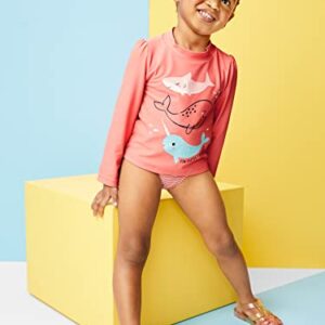 Simple Joys by Carter's Toddler Girls' 3-Piece Assorted Rashguard Sets, Rose/Teal Blue, Strawberry/Whale, 3T