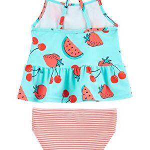 Simple Joys by Carter's Toddler Girls' 3-Piece Assorted Rashguard Sets, Rose/Teal Blue, Strawberry/Whale, 3T