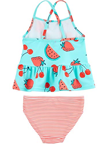 Simple Joys by Carter's Toddler Girls' 3-Piece Assorted Rashguard Sets, Rose/Teal Blue, Strawberry/Whale, 3T