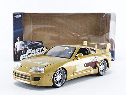 Jada 2 Fast 2 Furious Slap Jack's Toyota Supra Die-Cast Collectible Toy Vehicle Car, Gold with Decals, 1: 24 Scale, Copper