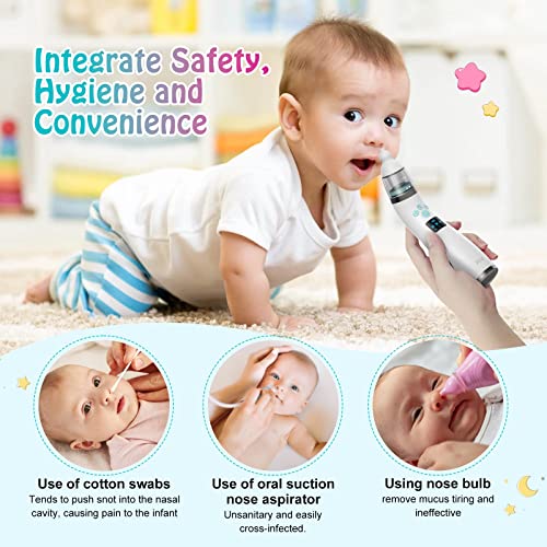 FEDOLOY Baby Nasal Aspirator, Electric Baby Nasal Aspirator, Care for Baby's Health, Only for Mothers to Choose The Right Electric Nose Sucker for Their Babies, White