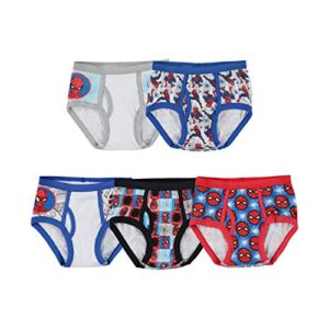 marvel little boys’ spiderman 5 pack brief, assorted, 4