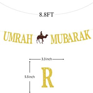 Umrah Mubarak Banner, Happy Eid Decorations Banner, Eid Festival Muslim Islam Party Decoration Supplies, 2023 Hajj Mubarak Umrah Mubarak Islamic Party Decoration Supplies