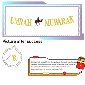 Umrah Mubarak Banner, Happy Eid Decorations Banner, Eid Festival Muslim Islam Party Decoration Supplies, 2023 Hajj Mubarak Umrah Mubarak Islamic Party Decoration Supplies