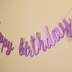 All About Details Happy Birthday Cursive Banner (Purple)