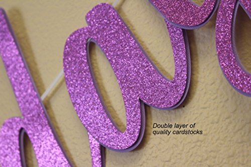 All About Details Happy Birthday Cursive Banner (Purple)